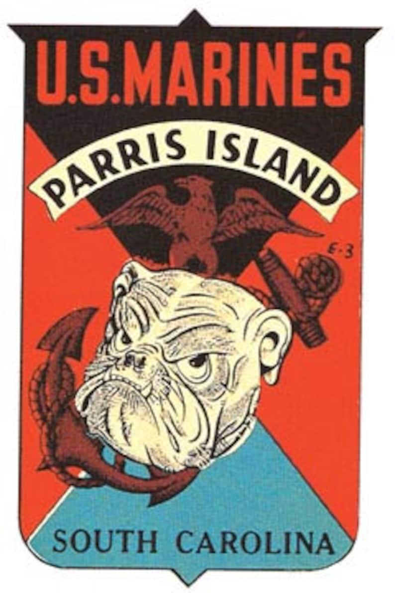 Vintage 1950's Style USMC US Marine Corp Marines Military Parris Island ...