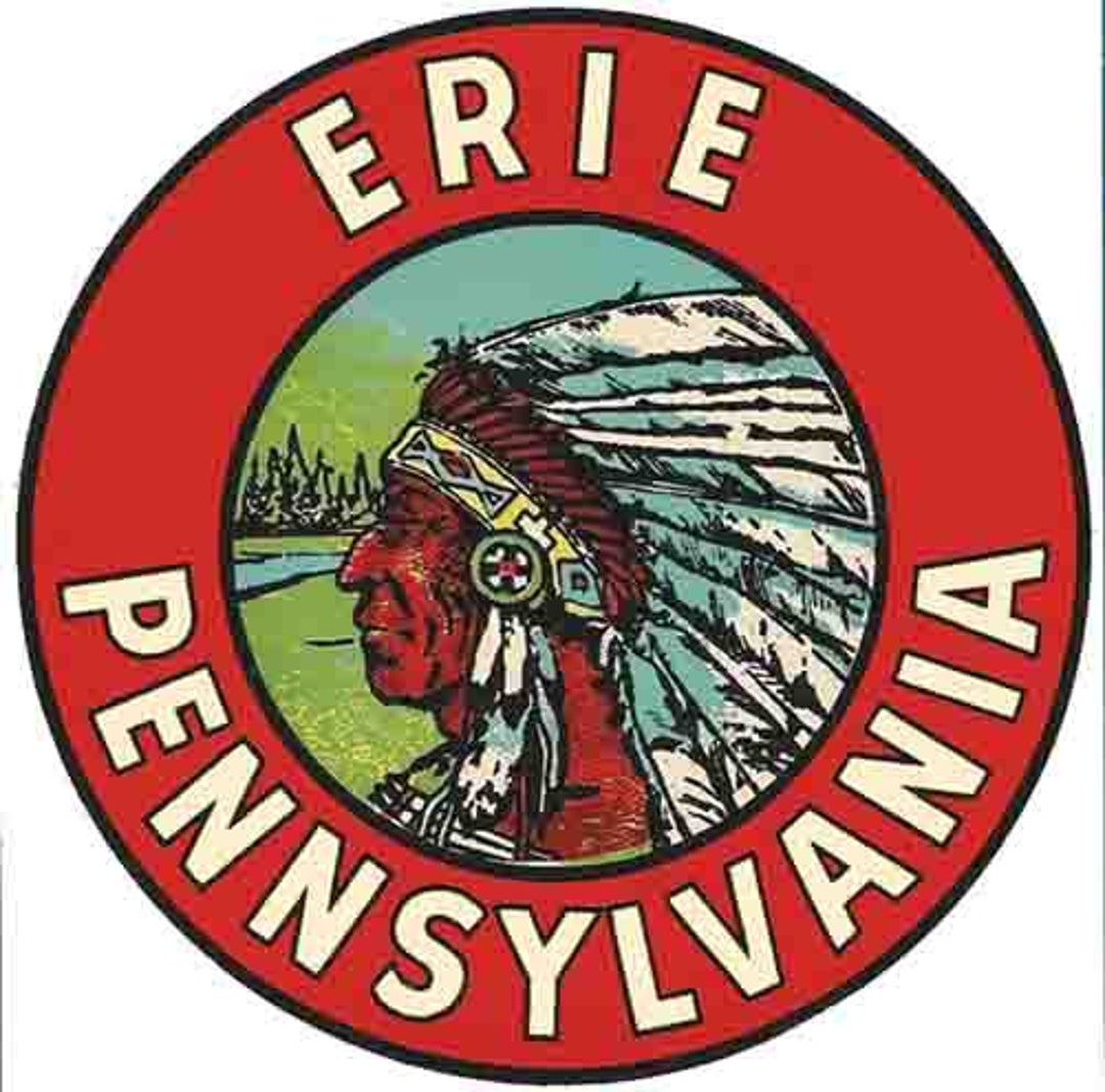 Vintage 1950's Style Erie PA Pennsylvania Retro Travel Decal Sticker ...