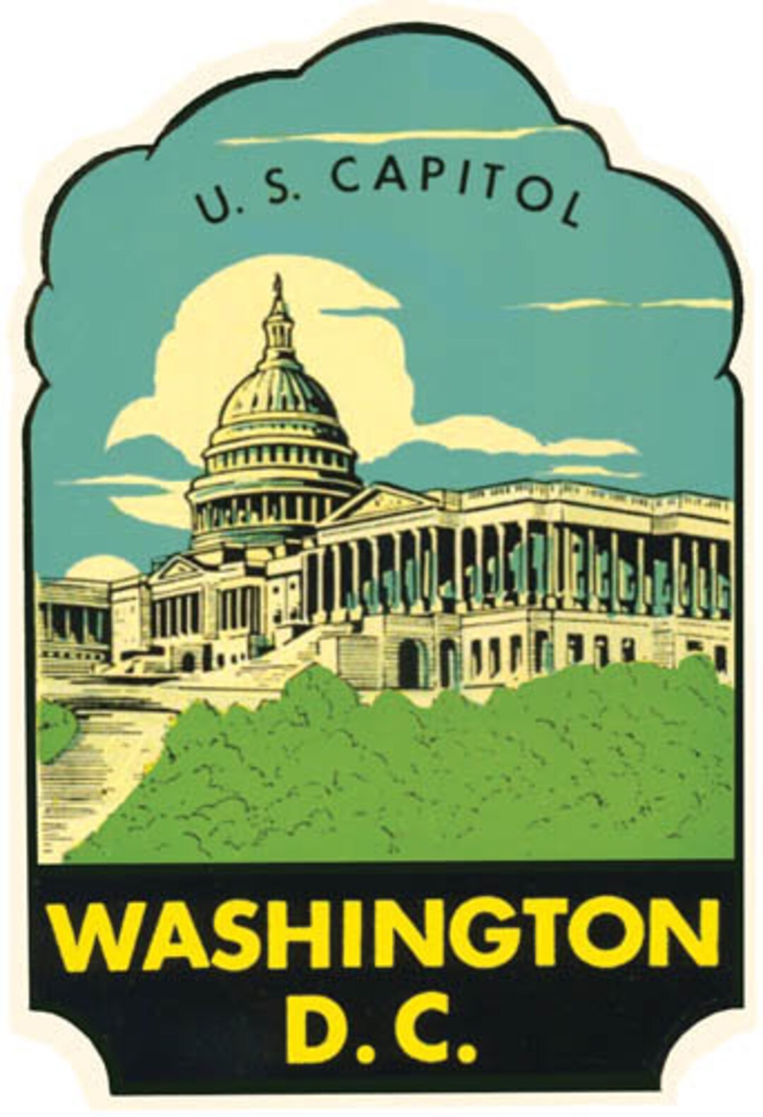 Vintage 1950's Style Washington DC US Capitol Building Senate House of ...