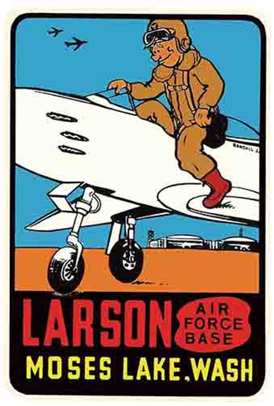 Vintage 1950's Style Larson Air Force Base Military WW2 Moses Lake WA ...