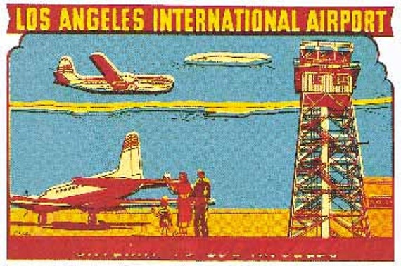 Vintage 1950's style LAX Airport Los Angeles CA | Etsy