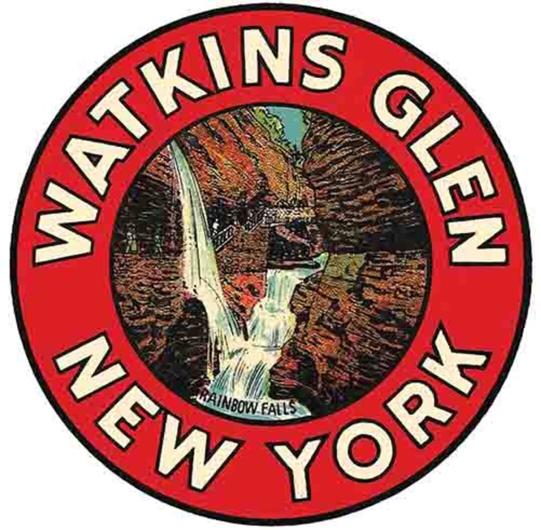 Vintage 1950's Style Watkins Glen NY New York Retro Travel Decal ...