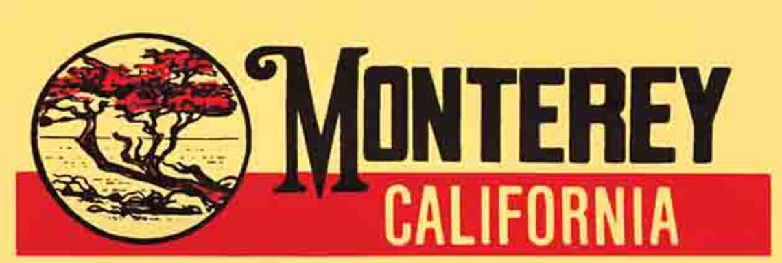 Vintage 1950's Style Monterey CA California Retro Travel Decal Bumper ...