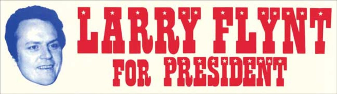 Vintage 1970's Style Larry Flynt for President Retro Travel Decal ...