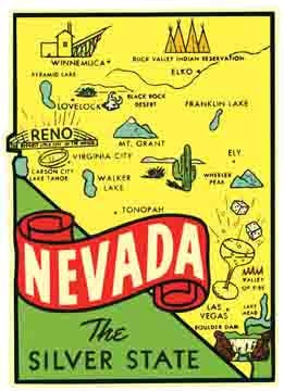 Vintage 1950's Style NV Las Vegas Nevada Retro Travel Decal Sticker ...