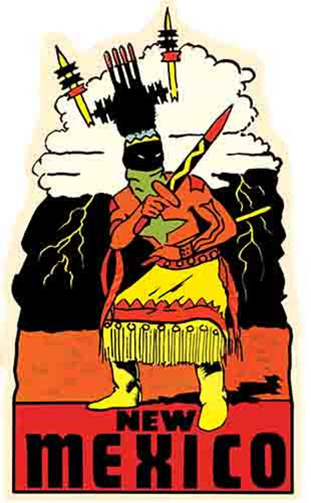 Vintage 1950's Style New Mexico Native Land of Enchantment Albuquerque ...