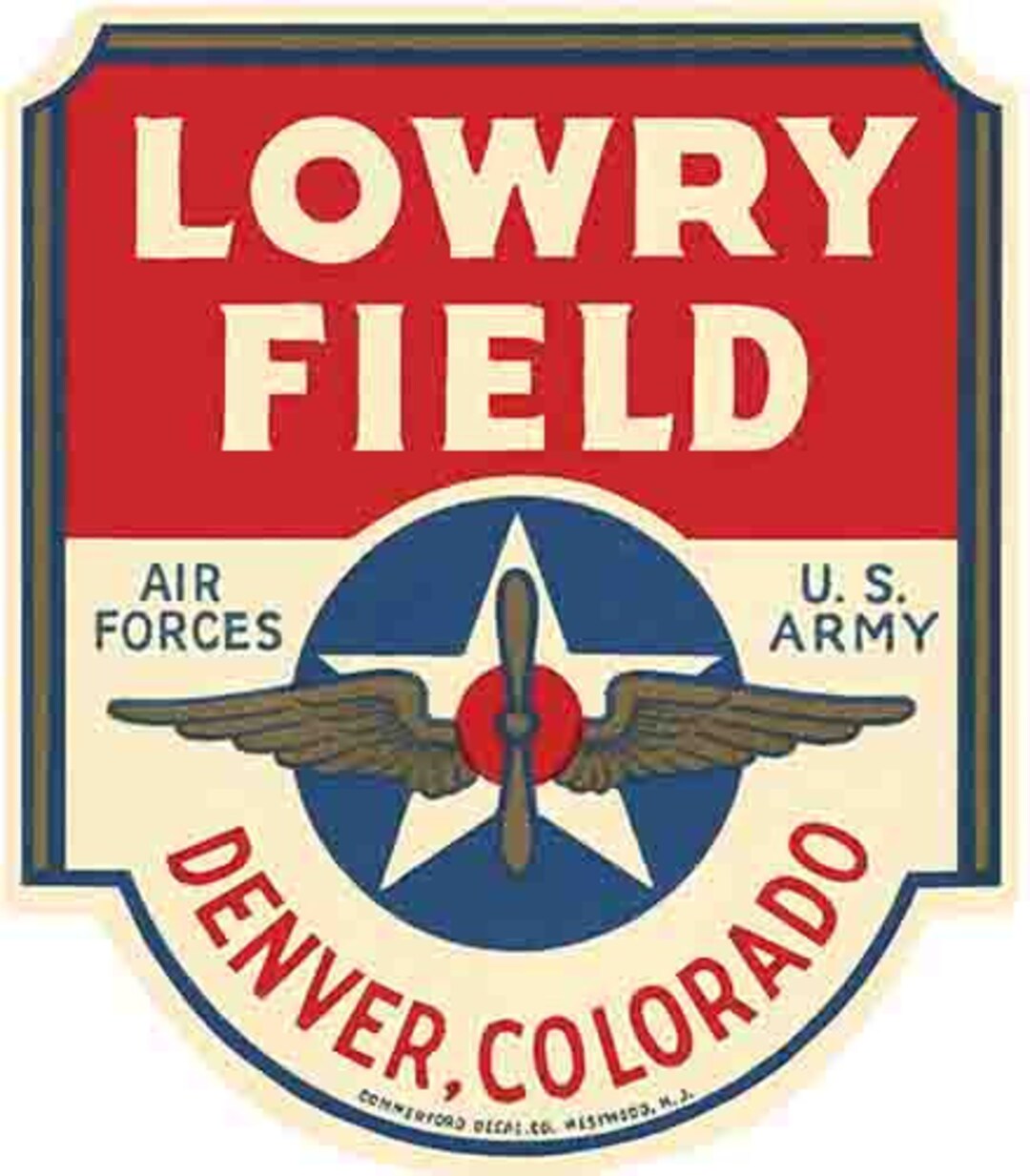 Vintage 1950's Style Lowry Field Denver CO Colorado US Army Air Force ...