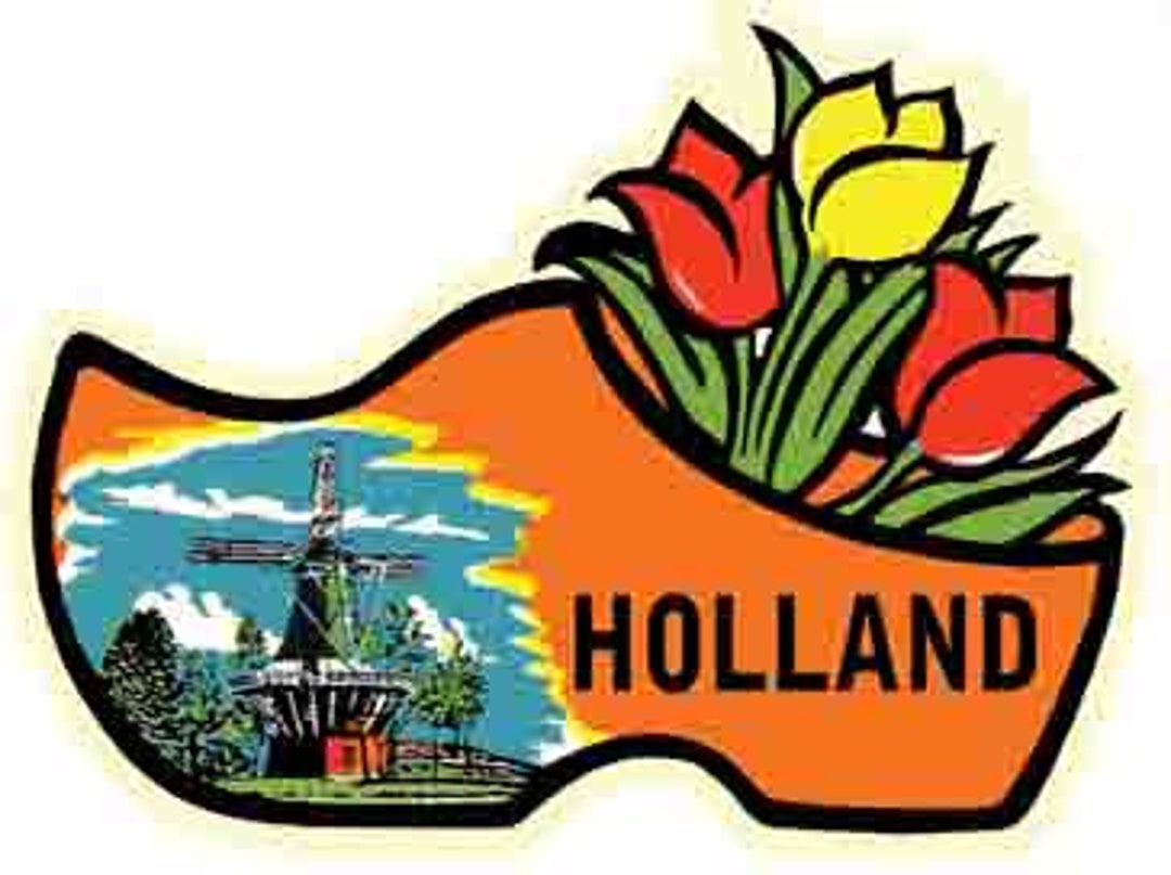 Vintage 1950's Style Holland Amsterdam Retro Travel Decal Sticker State ...