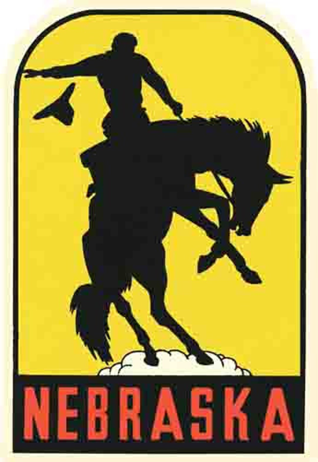 Vintage 1950's Style Nebraska Rodeo Cowboy NE Retro Travel Decal ...