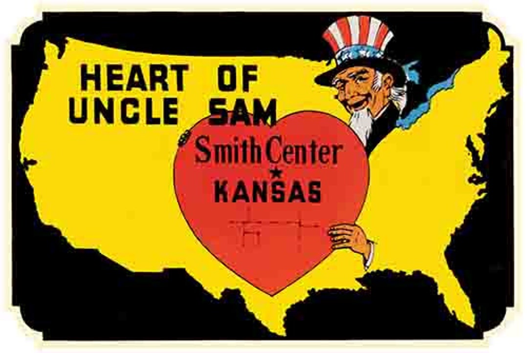 Vintage 1950's Style Smith Center KS Kansas Retro Travel Decal Sticker ...