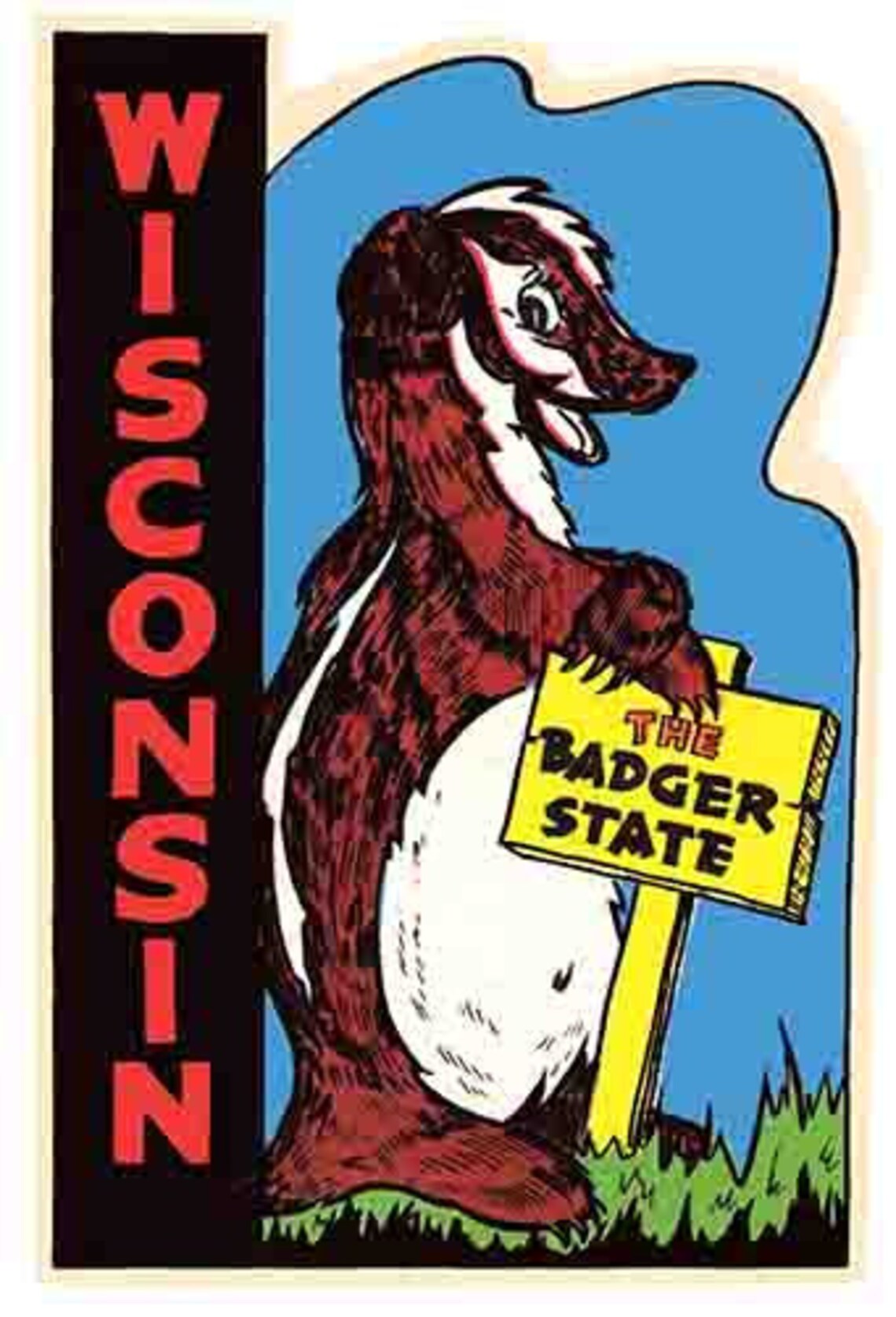 Vintage 1950's Style WI Wisconsin the Badger State Retro - Etsy