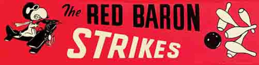 Vintage 1970's Style the Red Baron Strikes Retro Travel Decal Bumper ...