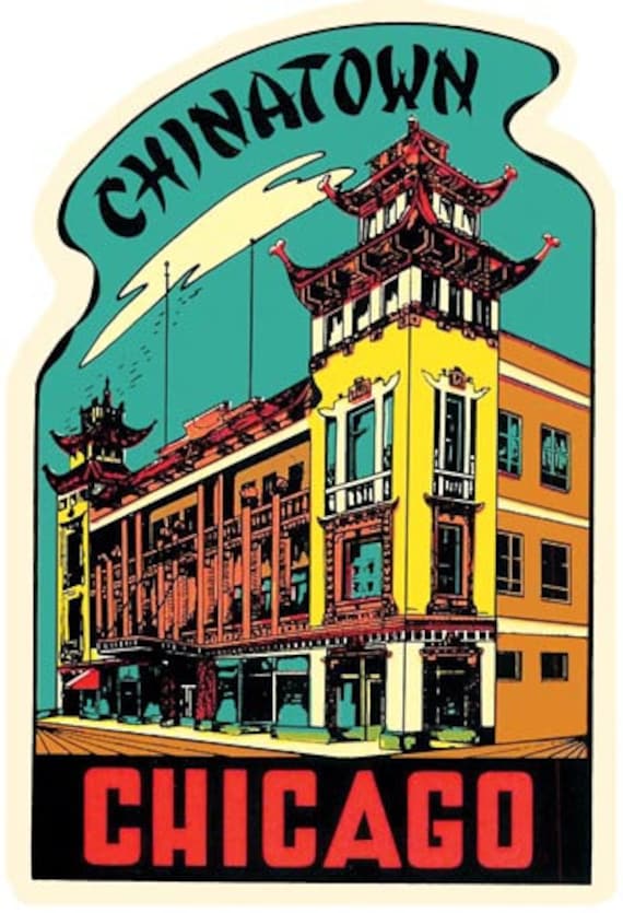 Vintage 1950's Style Chinatown Chicago IL Illinois Retro - Etsy