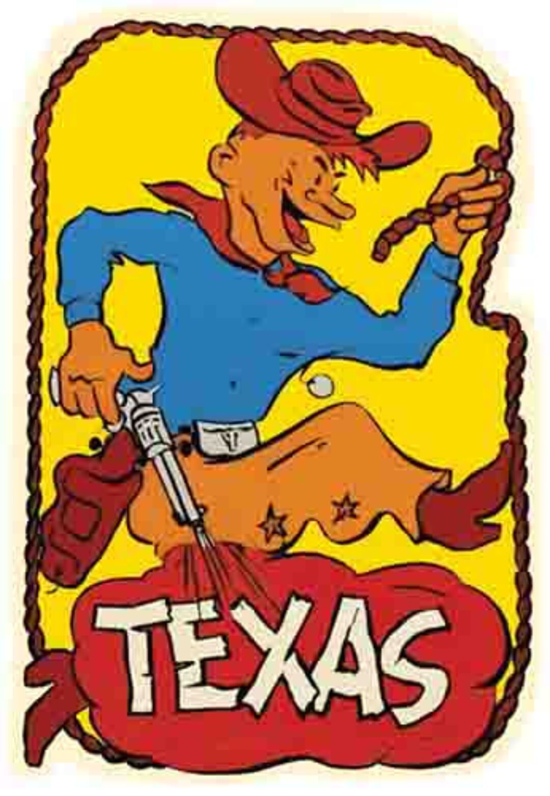 Vintage 1950's Style TX Texas Rodeo Cowboy Retro Travel Decal Sticker ...