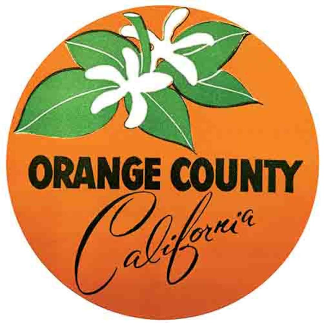 Vintage 1950's Style Orange County CA California Retro Travel Decal ...