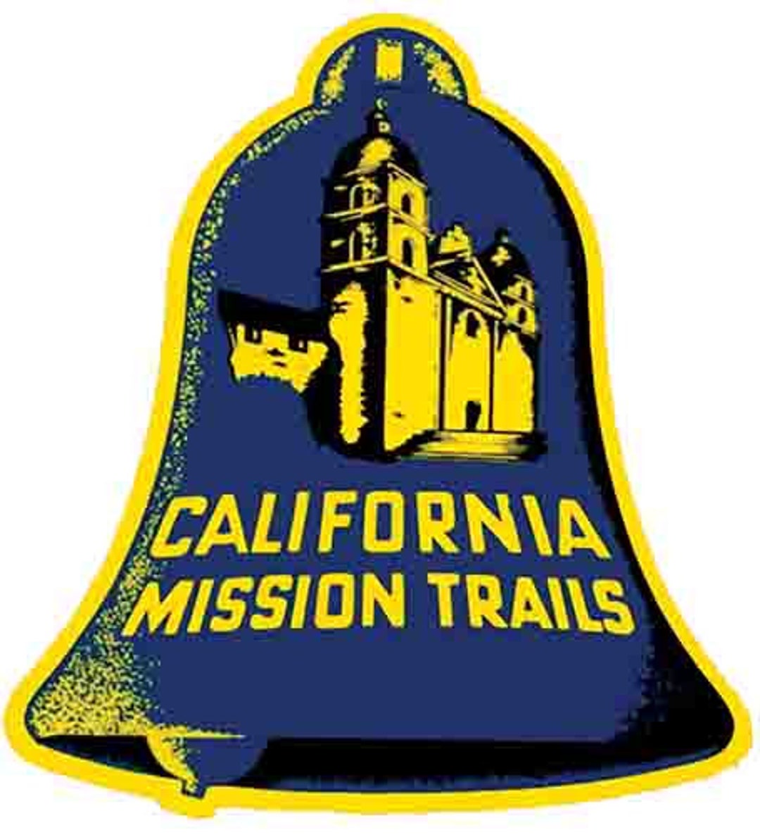 Vintage 1950's Style CA California Catholic Mission Trails Retro Travel ...