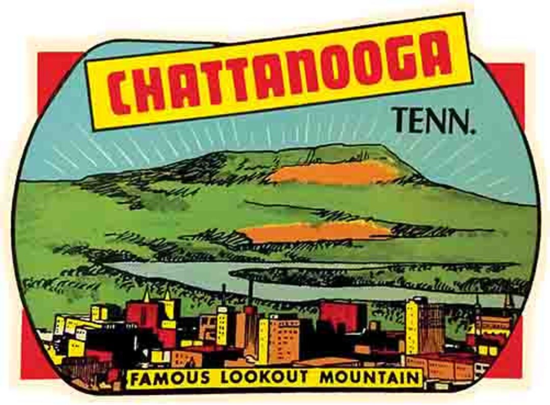 Vintage 1950's Style Chattanooga TN Lookout Mountain Tennessee Retro ...