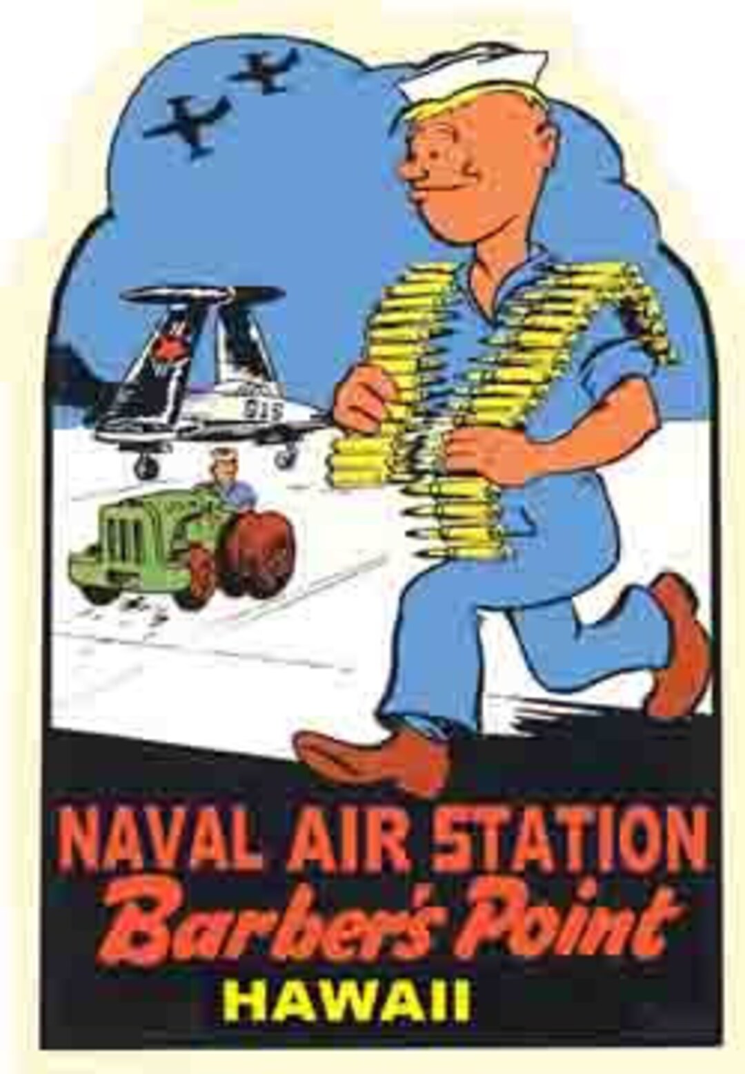 Vintage 1950's Style Barbers Point Naval Air Station Base Navy Honolulu ...