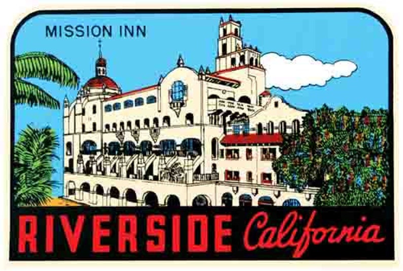 Vintage 1950's Style Riverside California CA Mission Retro | Etsy