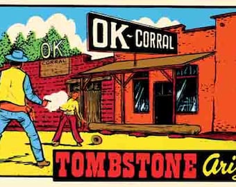 Vintage 1950's Style Tombstone AZ Arizona Boothill Retro | Etsy