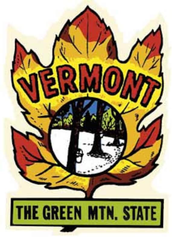Vintage 1950's Style Vermont VT the Green Mountain State - Etsy