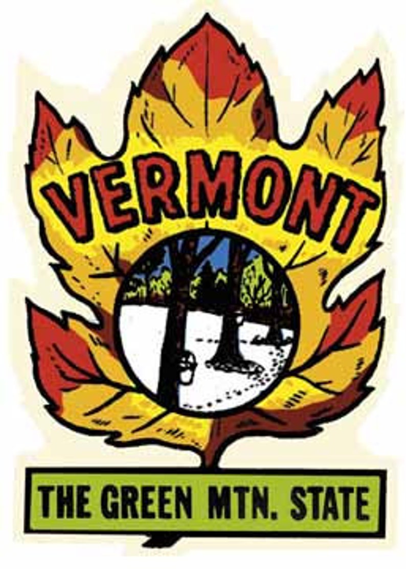 Vintage 1950's Style Vermont VT the Green Mountain State - Etsy