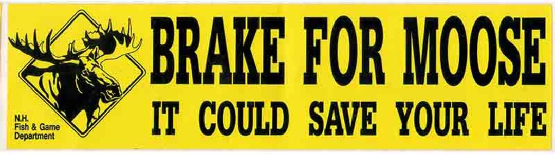 Vintage 1970's Style Brake for Moose NH New Hampshire Maine Retro ...