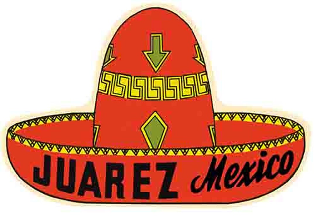 Vintage 1950's Style Juarez Mexico Border Sombrero Hat Retro Travel ...