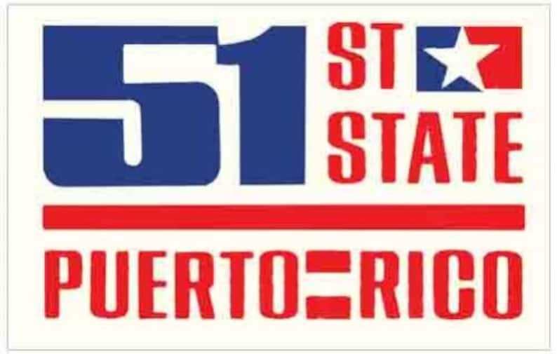 Vintage 1950's Style Puerto Rico 51st State Retro Travel Decal Sticker ...