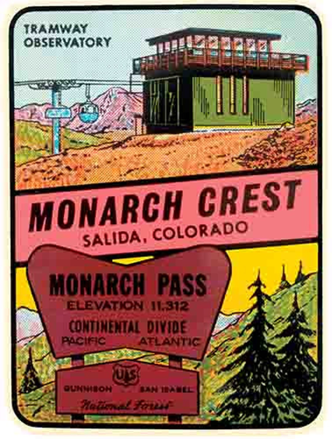 Vintage 1950's Style Monarch Crest Salida Colorado CO Retro Travel ...