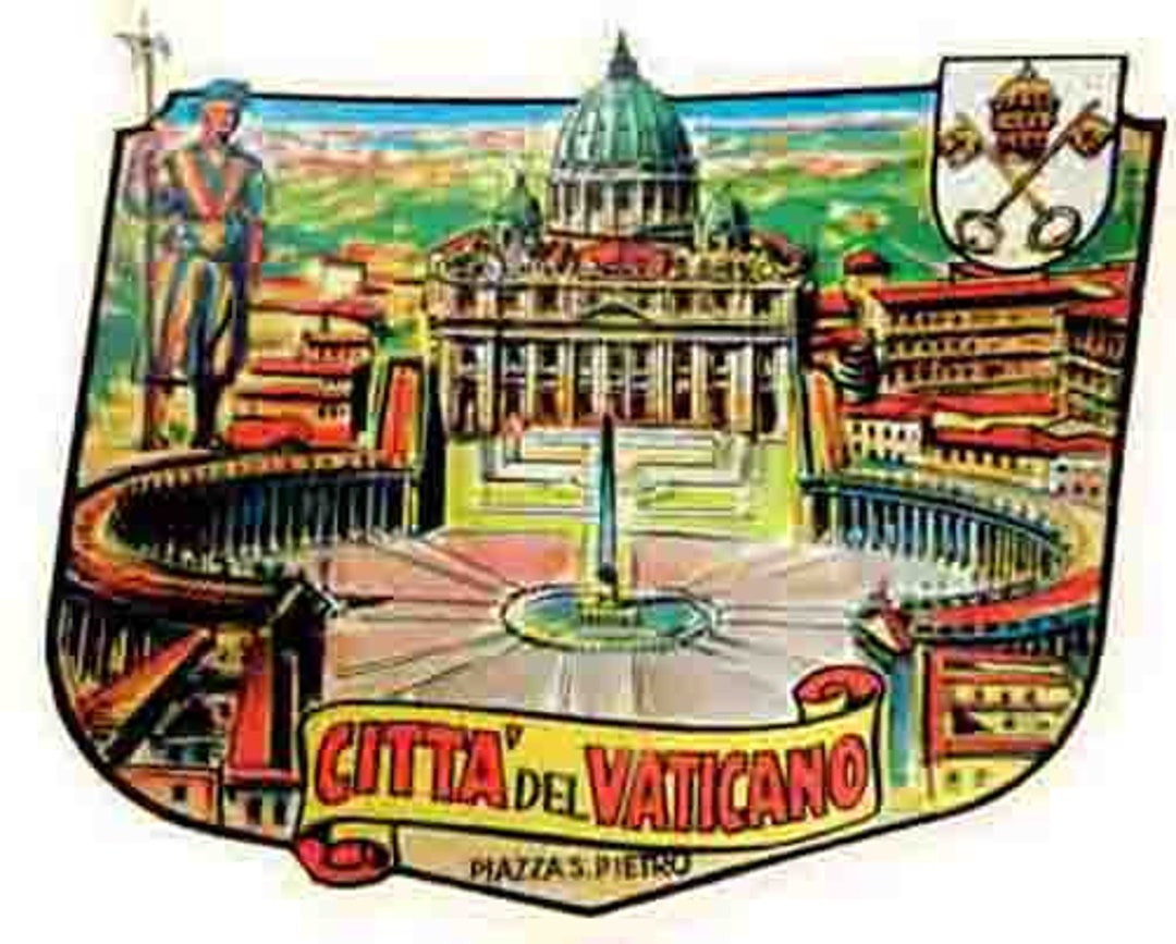 Vintage 1950's Style Vatican City Rome Italy Catholic Retro Travel ...