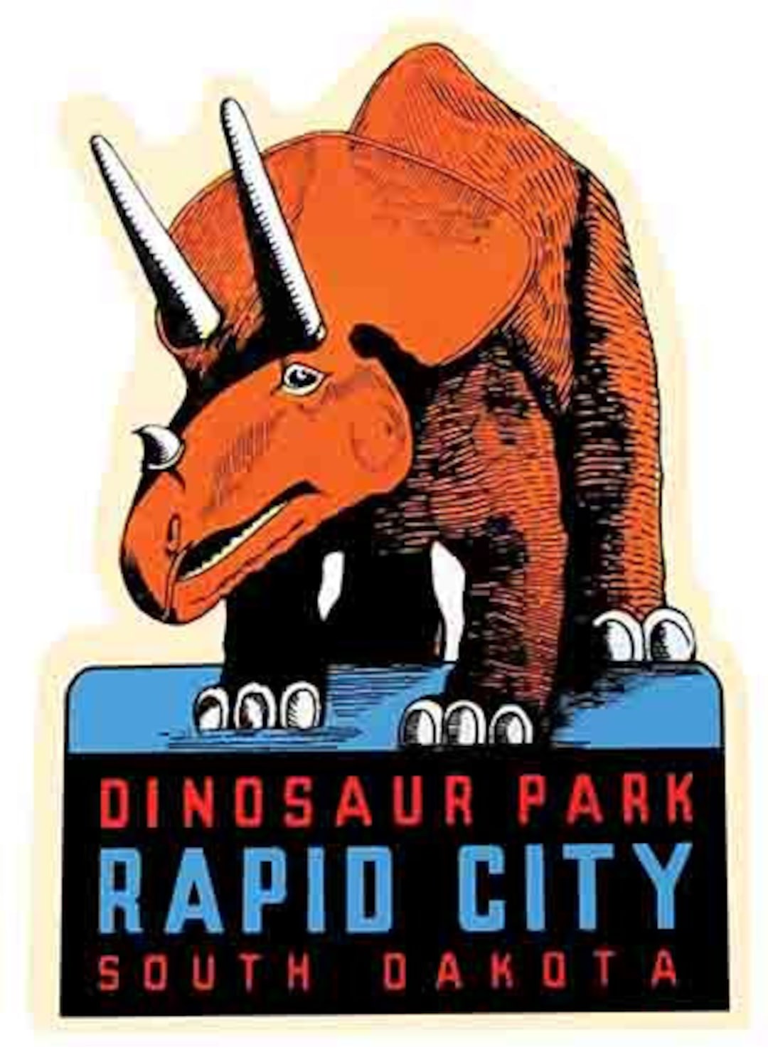 Vintage 1950's Style Rapid City SD South Dakota Travel Decal Sticker ...