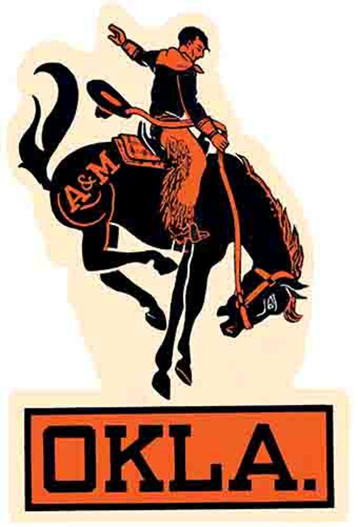 Vintage 1960's Style Tulsa OK Oklahoma City Rodeo Retro Travel Decal ...
