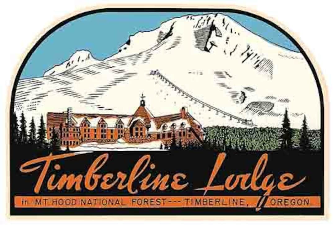 Vintage 1950's Style Timberline Lodge OR Oregon the Shining Retro ...