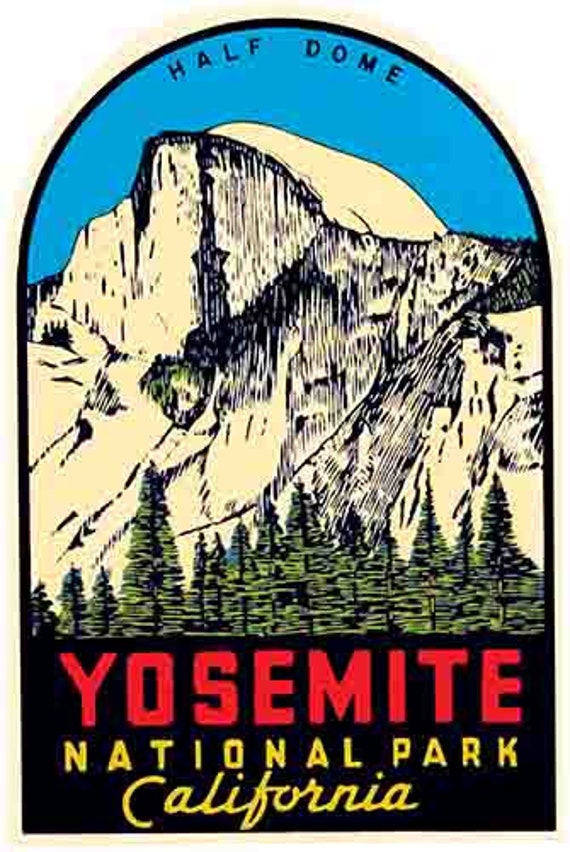 Vintage 1950's Style Yosemite National Park CA California - Etsy