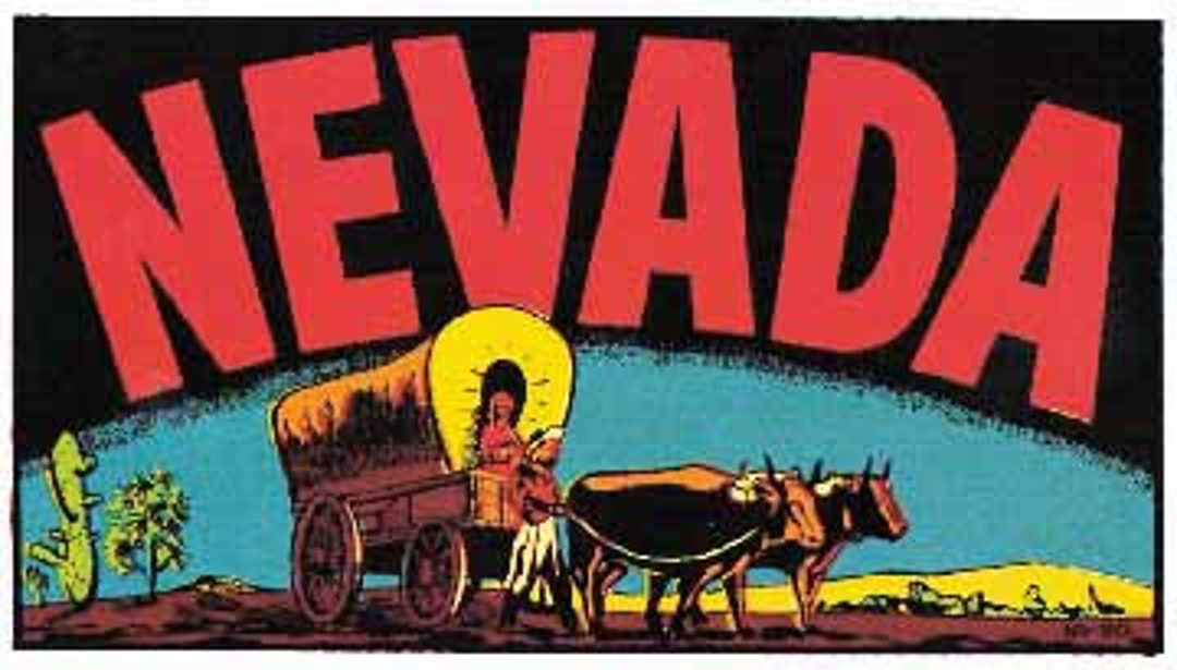 Vintage 1950's Style NV Las Vegas Nevada Stagecoach Retro Travel Decal ...