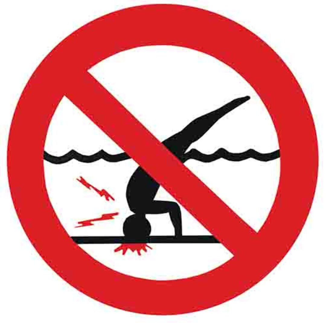 No Diving in the Swimming Pool Waterproof Travel Decal Sticker State ...