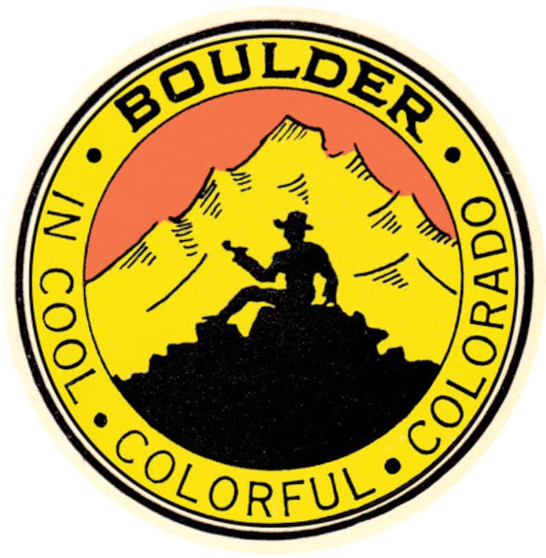 Vintage 1950's Style Boulder CO Colorado Retro Travel Decal Sticker ...