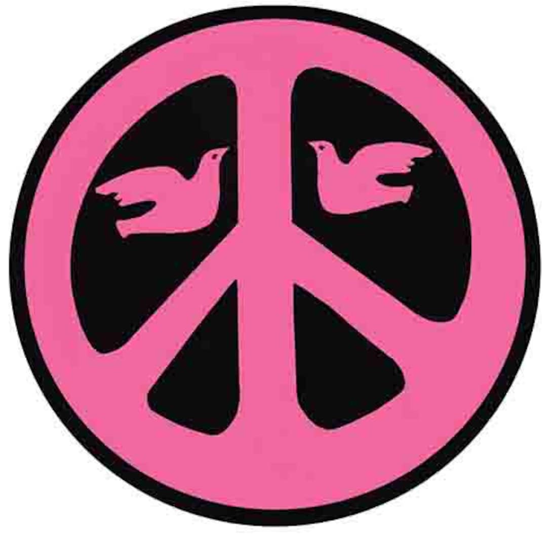Vintage 1960's Style Peace Sign Dove Anti War Retro Travel Decal ...