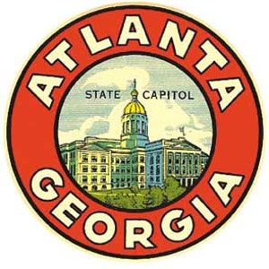 Vintage 1960's Style Atlanta GA Georgia Retro Travel Decal | Etsy
