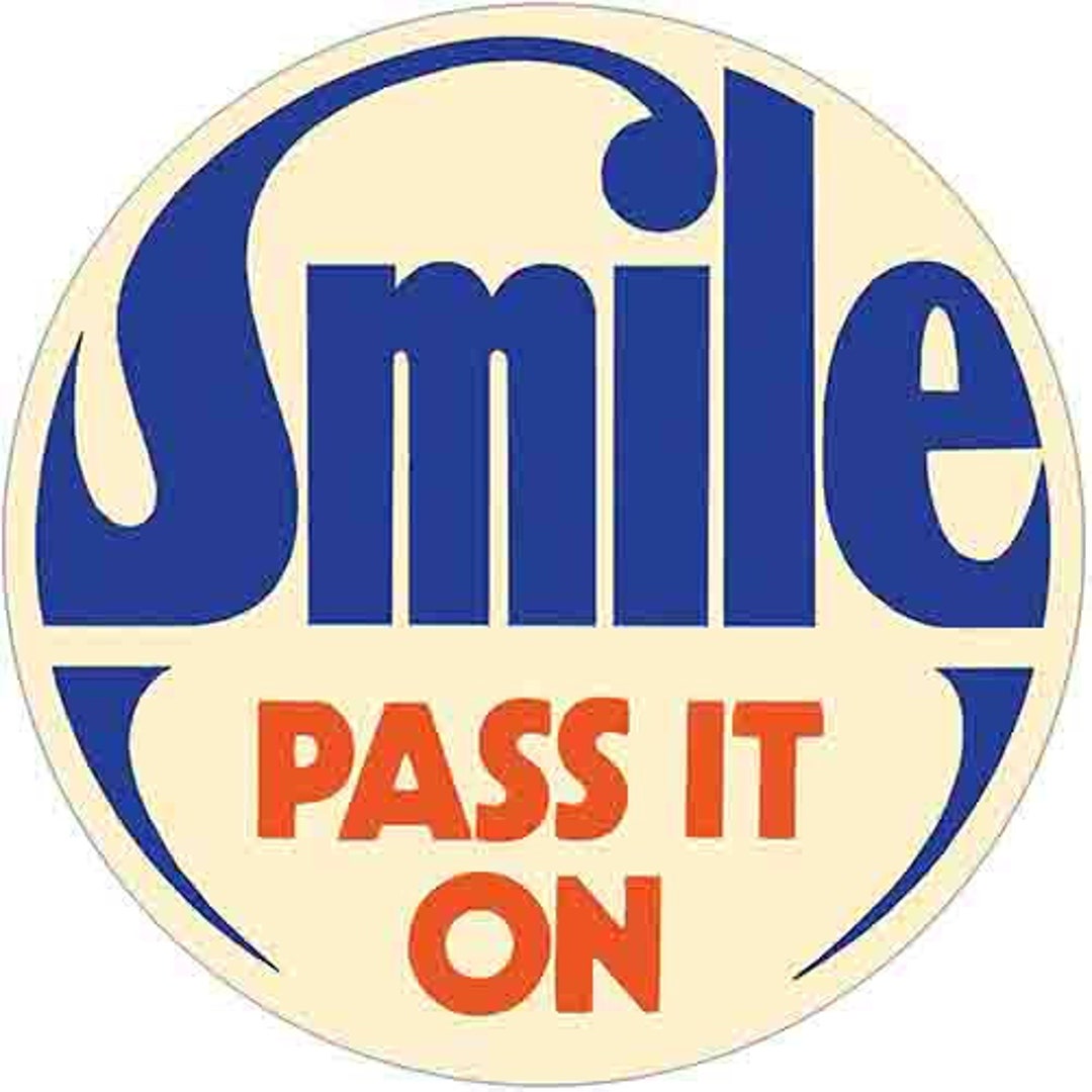 Vintage 1970's Style Smile Pass It on Retro Travel Decal Sticker State ...