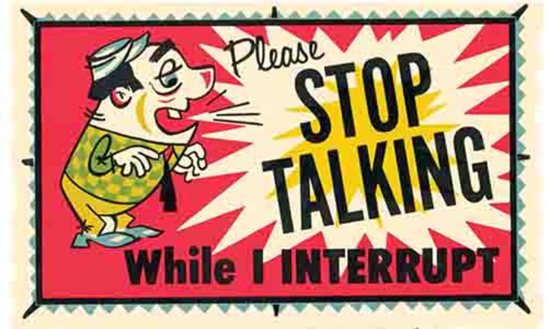 Vintage 1960's Style Stop Talking While I Interrupt Comic Funny Prank ...