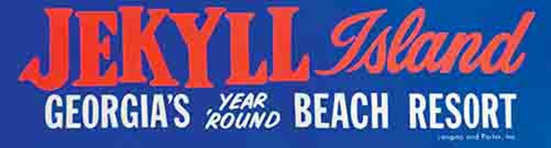 Vintage 1970's Style Jekyll Island Georgia GA Beach Coast Retro Travel ...