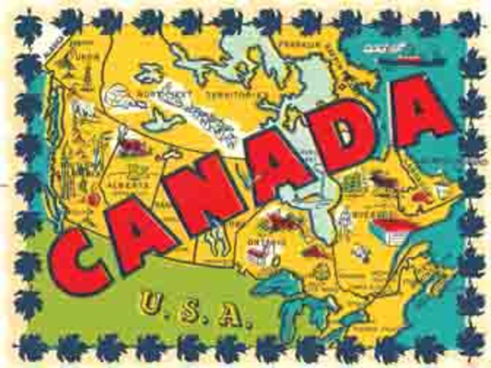 Vintage 1950's Style Canada Flag National Park Retro - Etsy