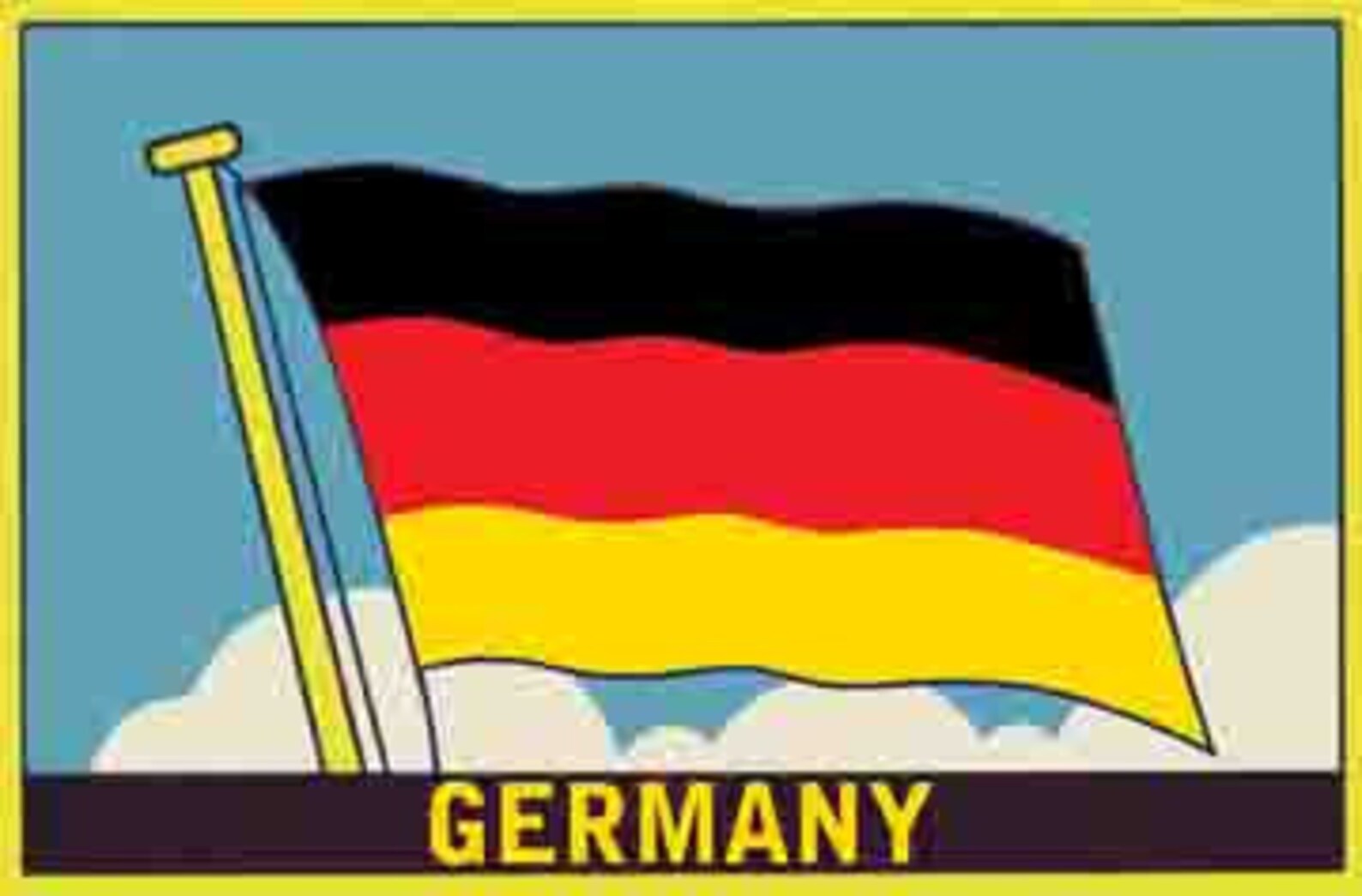 Vintage 1950's Style Germany Flag Retro Travel Decal Sticker State Map ...