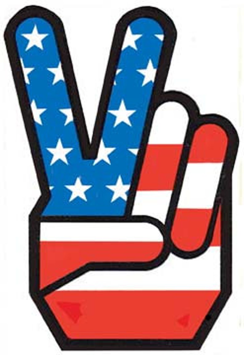 Vintage 1960s Style Peace Sign Usa Patriotic Hippy Retro Etsy