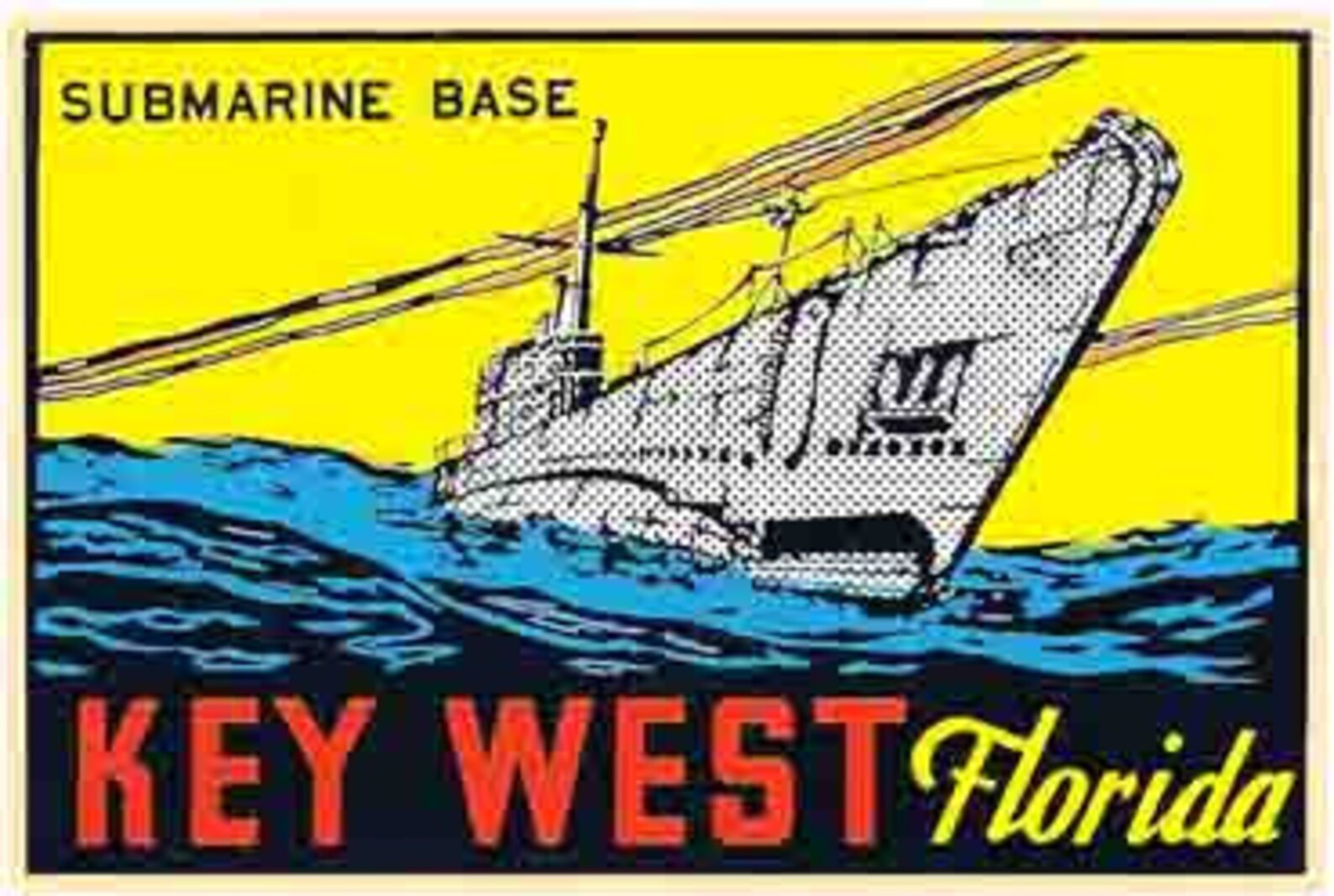 Vintage 1950's Style Florida Keys Key West Submarine Base US Navy Largo ...