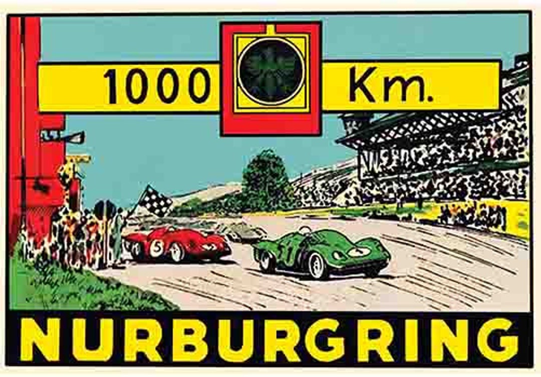 Vintage Style Nurburgring Germany Auto Racing Retro Travel Decal ...