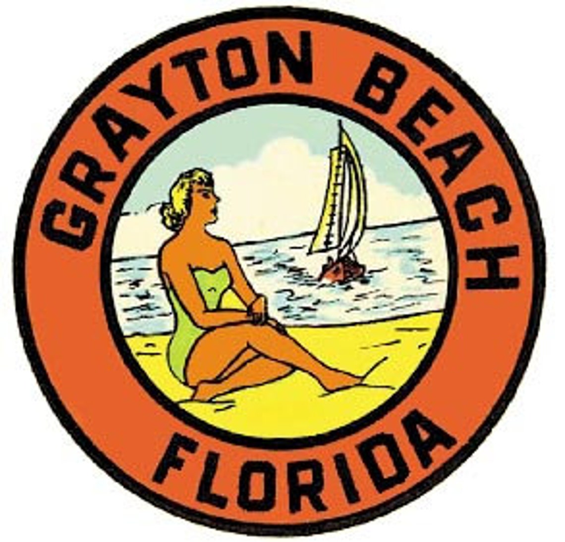 Vintage 1950's Style Grayton Beach Florida Gulf Coast Panama City ...
