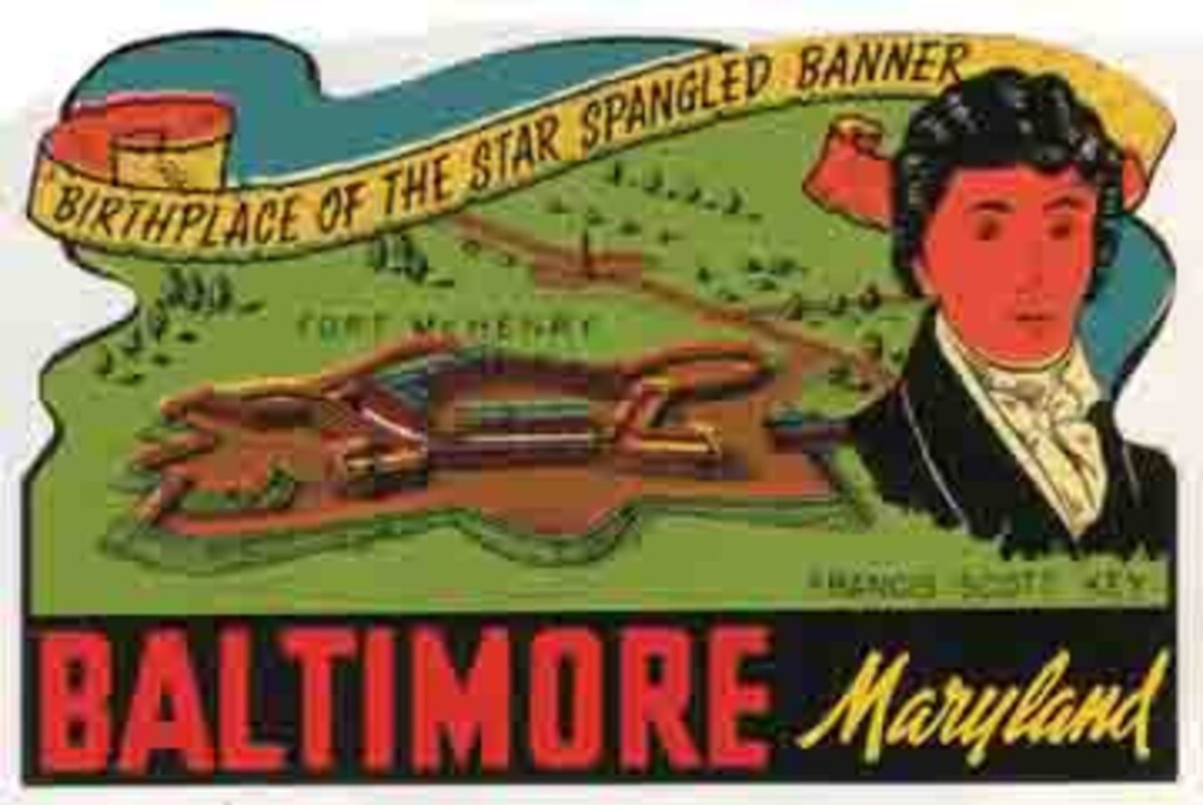 Vintage 1950's Style Maryland Baltimore MD Retro Travel Decal Sticker ...